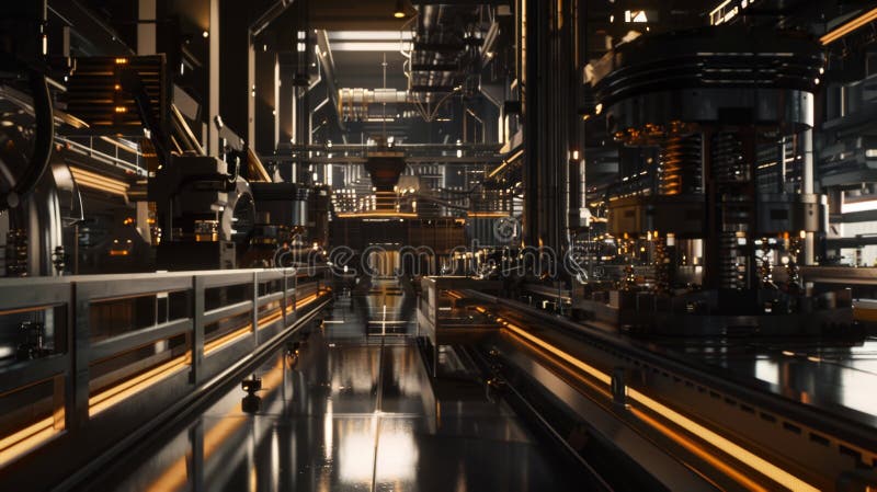 Futuristic Industrial Facility Interior with Advanced Technology Stock ...