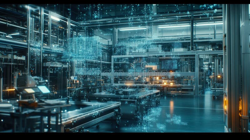 Futuristic Industrial Factory Using Artificial Intelligence and Data ...