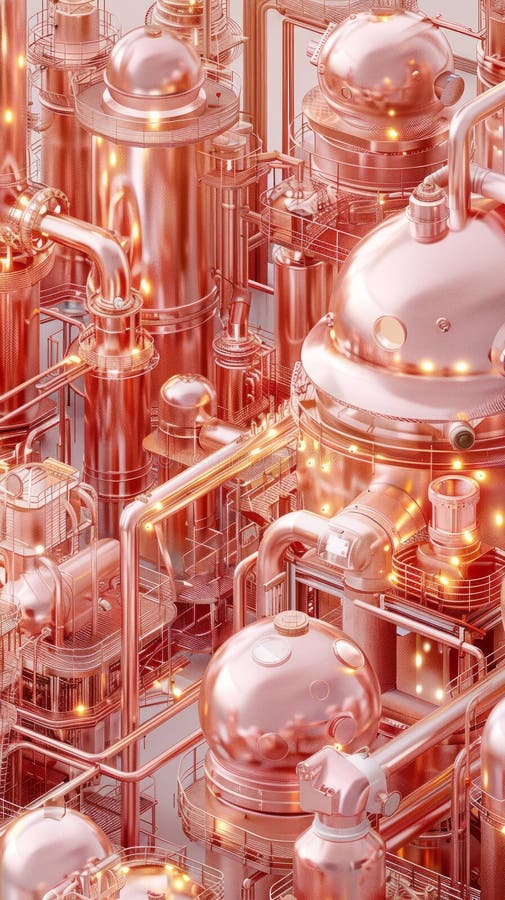 Futuristic Industrial Machinery, Advanced Technology, Metallic ...