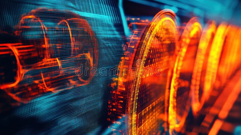 Futuristic Industrial Manufacturing Process Depicted in Abstract ...