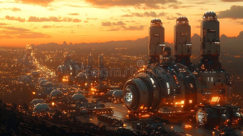 Futuristic Industrial Scene Showcasing Advanced Automation and Robotics ... Futuristic Industrial Scene Showcasing Advanced Automation and Robotics ...