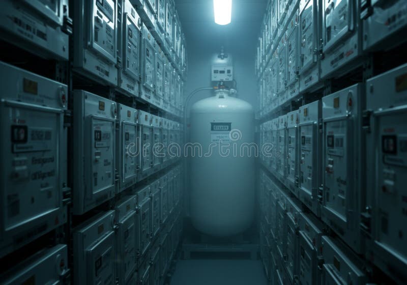 Futuristic Industrial Storage Facility with Cryogenic Tanks Stock ...