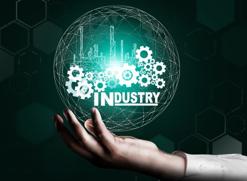 Futuristic Industry 4.0 Engineering Concept. Stock Image - Image of ...