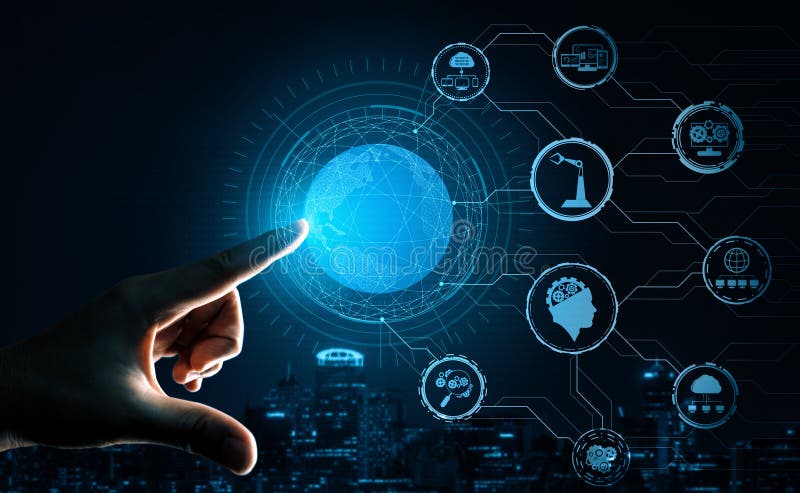 Futuristic Industry 4.0 Engineering Concept. Uds Stock Image - Image of ...