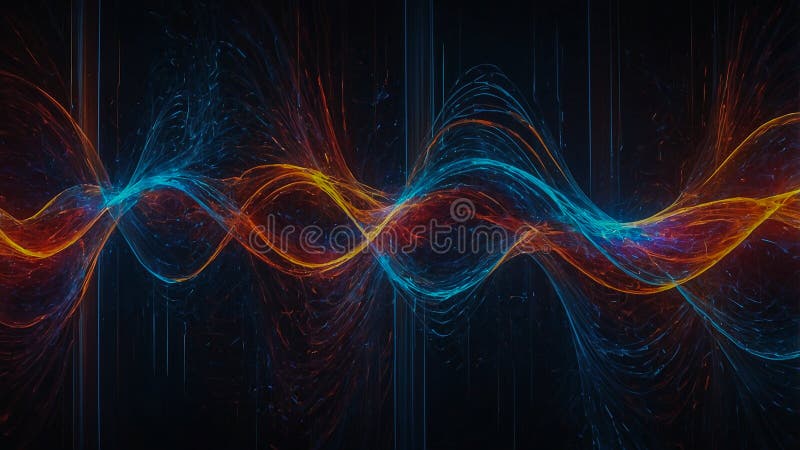 Futuristic Infinity Wave of Blue and Orange Energy Stock Illustration ...