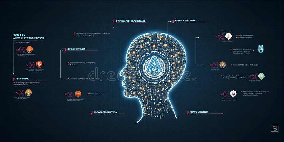 Advanced AI Head Interface - Future Technology Integration Stock ...