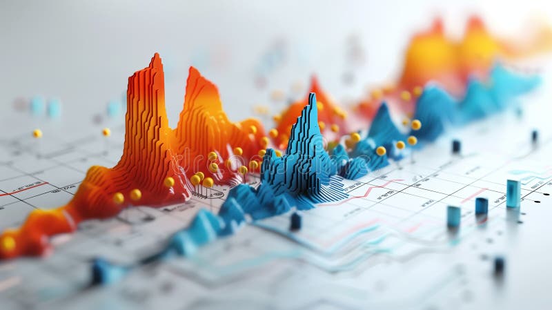 Futuristic Infographics with Mountains and Charts. Abstract 3d ...