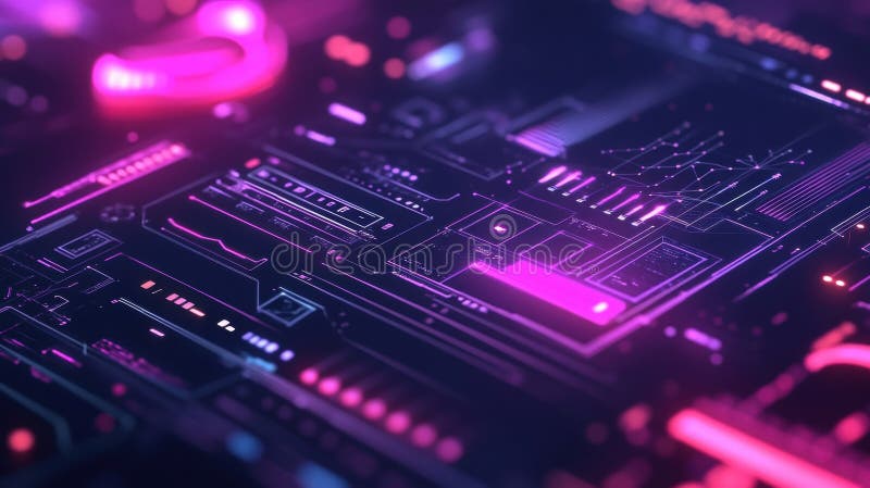 Futuristic Innovative Manufacturing Process with Glowing Lines and Data ...