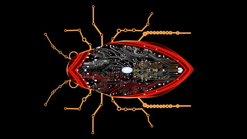 Futuristic Insect Design with Microchip and Digital Elements Stock ...