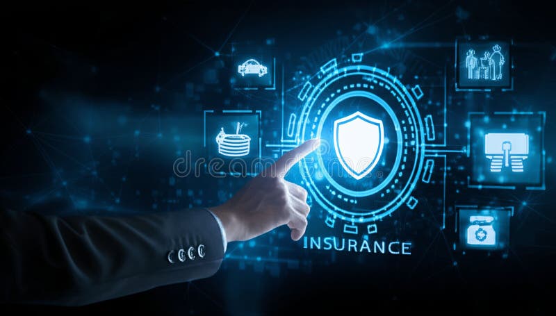 Futuristic Insurance Interface Stock Illustration - Illustration of ...