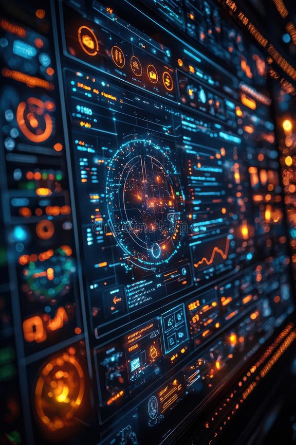 Futuristic Interactive Digital Display Showing Advanced Data ...