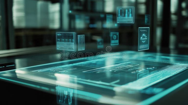 Futuristic Interactive Display Showing Data and Information in ...