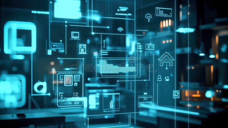 Futuristic Interactive Home Environment with Smart Features and Data ...