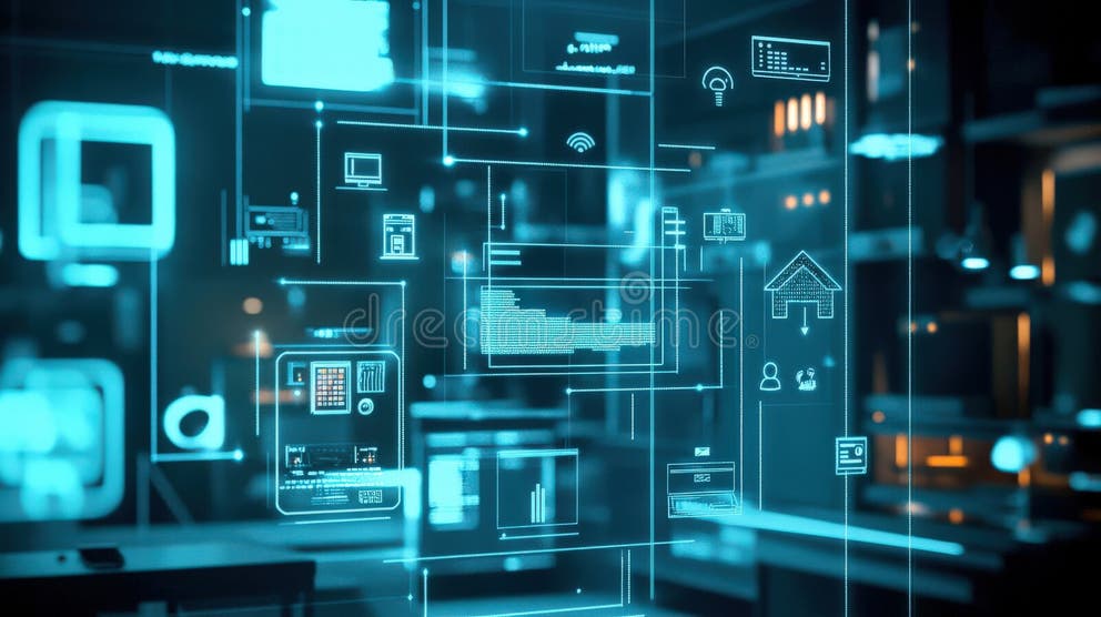 Futuristic Interactive Home Environment with Smart Features and Data ...