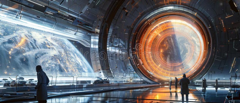 Futuristic Interdimensional Portal Surrounded by State-of-the-Art ...