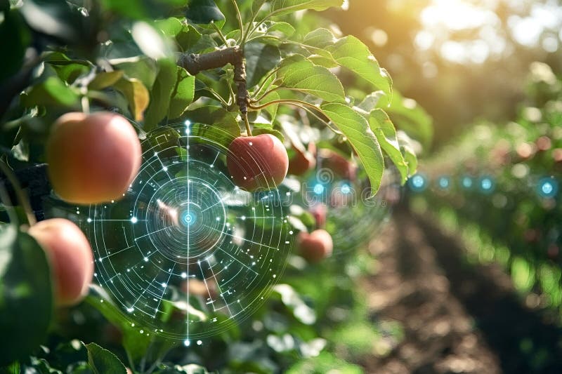 Innovative Technology Monitoring Apple Growth in Orchard Stock Image ...