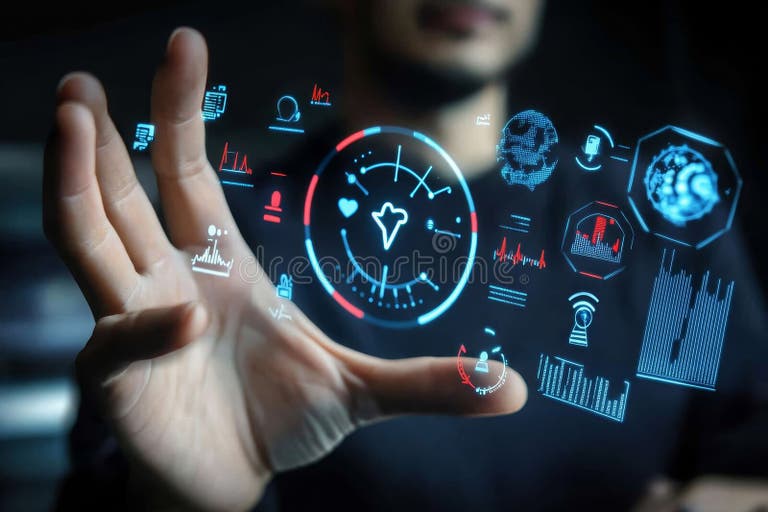 Futuristic Interface with Data Visualization and Health Monitoring ...