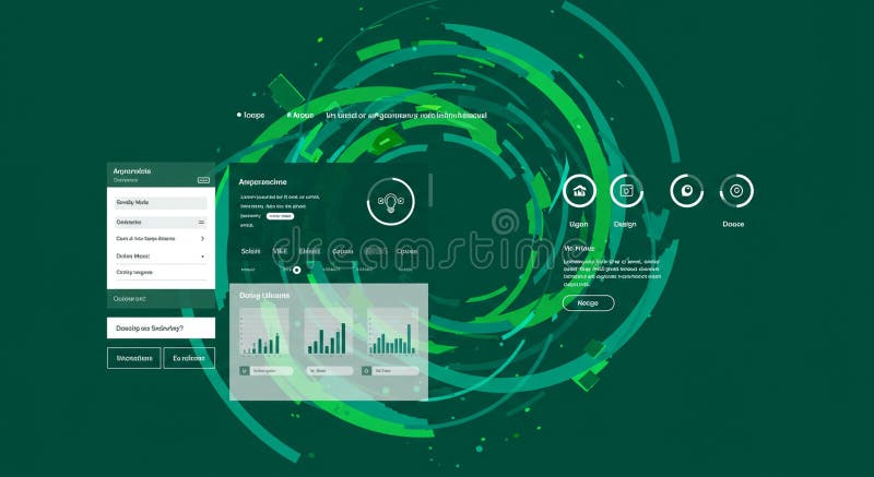 Futuristic Interface Displaying Complex Data Visualizations, Featuring ...
