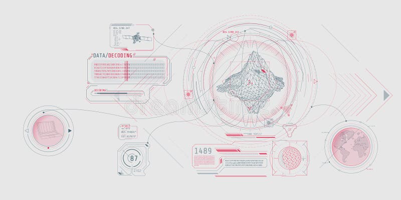 Futuristic Geoscience Software Screen Design with Data Decoding. Stock ...