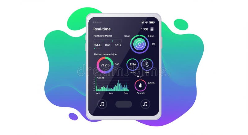 Futuristic Interface Displayed on a Tablet Screen, Featuring a Real ...