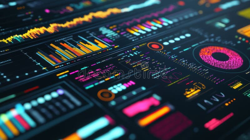 Futuristic Holographic Interface Displaying Colorful Data Visualizations Graphs Stock Photos ...
