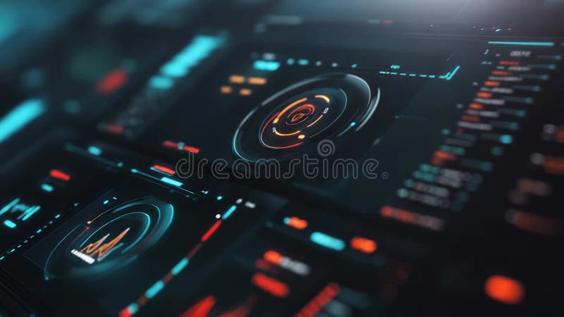 Futuristic Interface Displaying Complex Data Analysis and Processing Information Stock Video ...