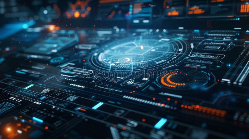 Futuristic Interface Displaying Complex Data Analysis and Projections Stock Photo - Image of ...