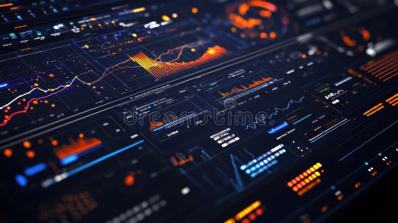 Futuristic Interface Displaying Complex Data Analysis And Statistics Stock Image Image Of Data