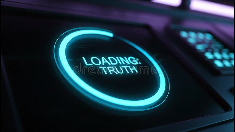 Futuristic Interface Displaying Data Loading Process for Verifying Accuracy and Truthfulness ...