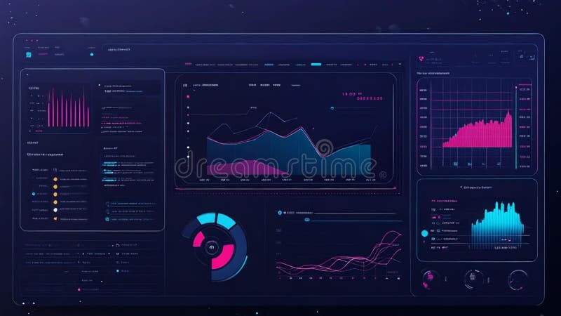 Futuristic Interface Displaying Complex Data Analysis and Performance Metrics Stock Video ...