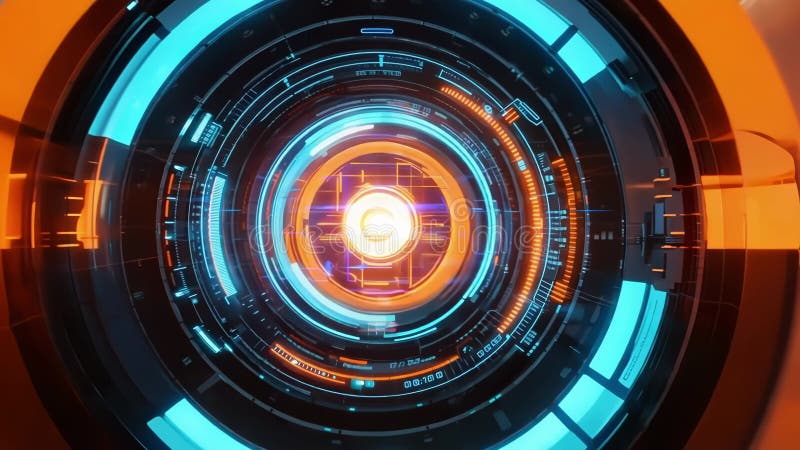 Futuristic Interface Displaying Information about a Powerful Engine ...