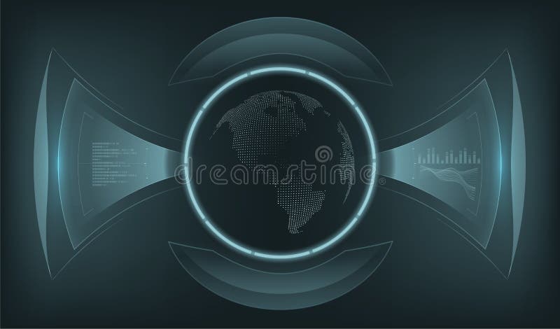 Futuristic Interface Earth Globe Stock Vector - Illustration of ...