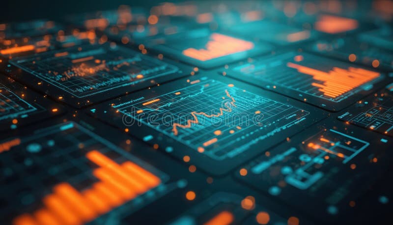 488 Futuristic Digital Dashboard Data Visualizations Charts Stock ...