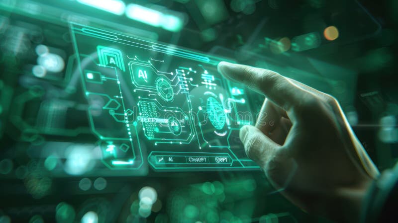 The Futuristic Interface Hologram.AI Generated Image Stock Photo ...