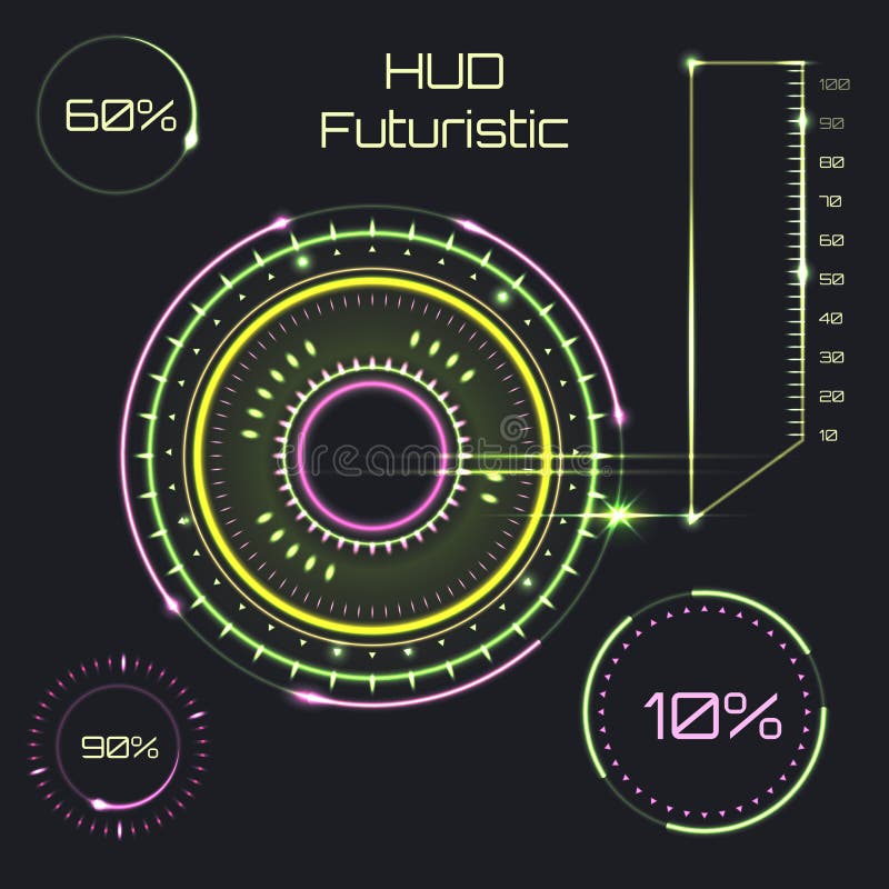Futuristic Interface, HUD, Computer Technology Vector Background Stock ...