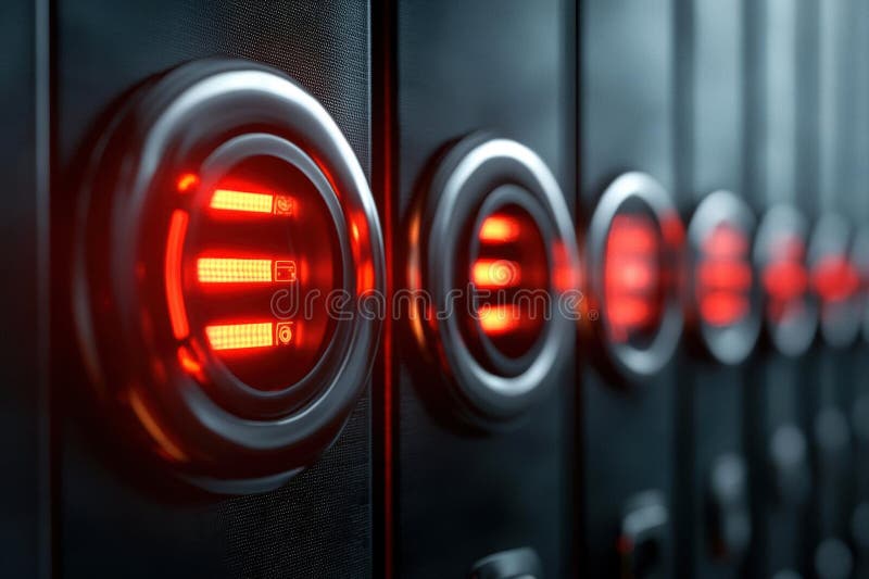 Futuristic Interface, Red Lights and Sleek Design Stock Image - Image ...