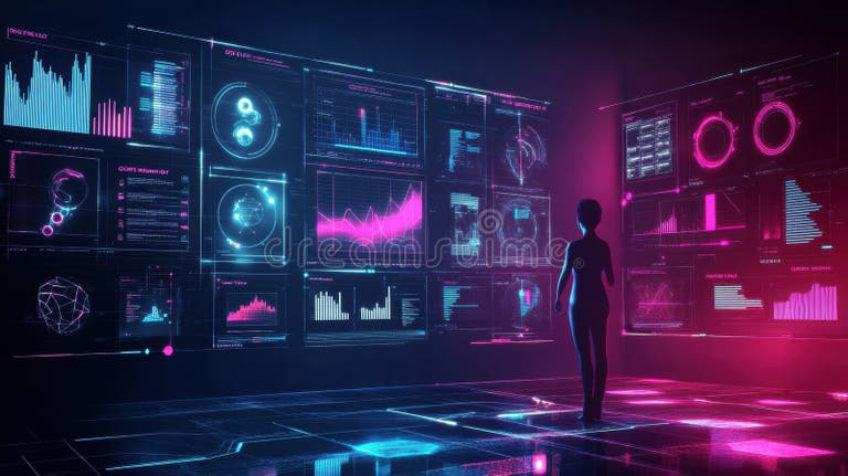 Futuristic Interface Showcases Glowing Ai Analytics with Seamless ...