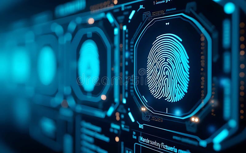 A Futuristic Interface Showcasing Biometric Scanning Elements Like ...