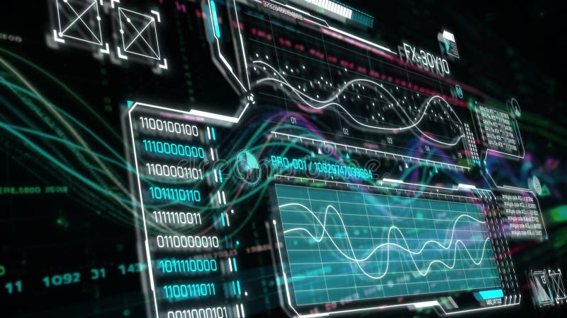 Futuristic Interface Displaying Complex Data Analysis with Charts Stock ...