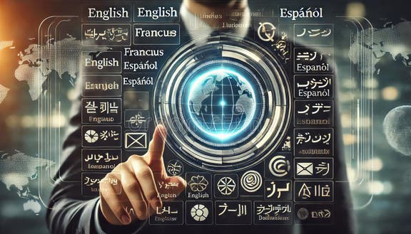 Futuristic Language Translation Interface Global Language Selection ...