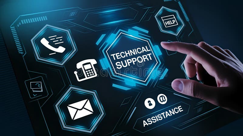 A Futuristic Interface Showcasing a Tech Support Dashboard. Stock ...