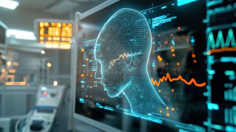 Futuristic Interface Showing Brain Activity during Medical Examination ...