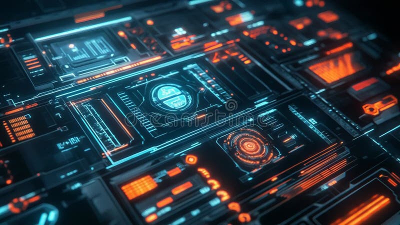 Futuristic Interface Showing Complex Data Analysis and Processing Stock Footage - Video of ...