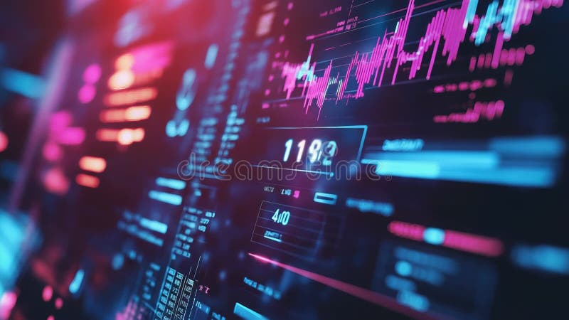 Futuristic Interface Showing Real Time Data Analysis and Financial Charts Stock Footage - Video ...