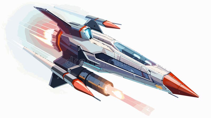 Futuristic Intergalactic Rocket Launch Vector Illustration for Space ...