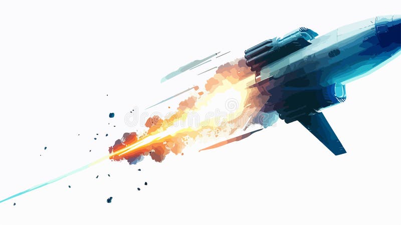 Futuristic Intergalactic Rocket Launch Vector Illustration for Space ...