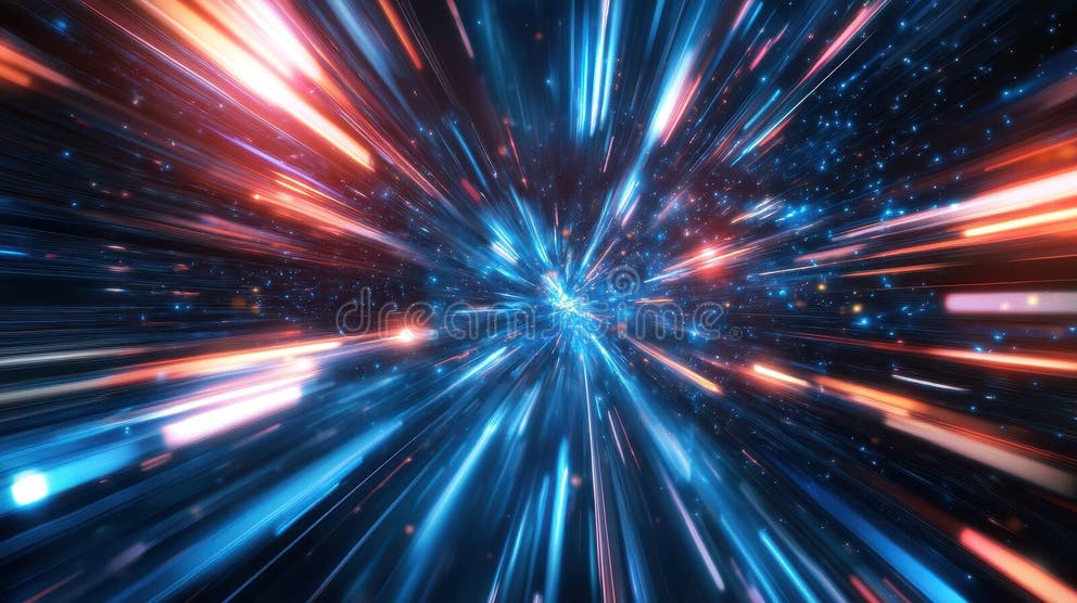 Futuristic Intergalactic Travel through Warp Drive Visualization Stock ...
