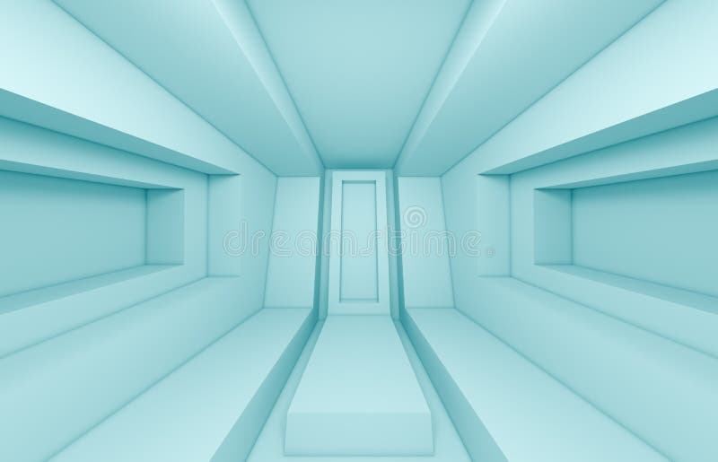 Futuristic Interior Concept Stock Illustration - Illustration of ...