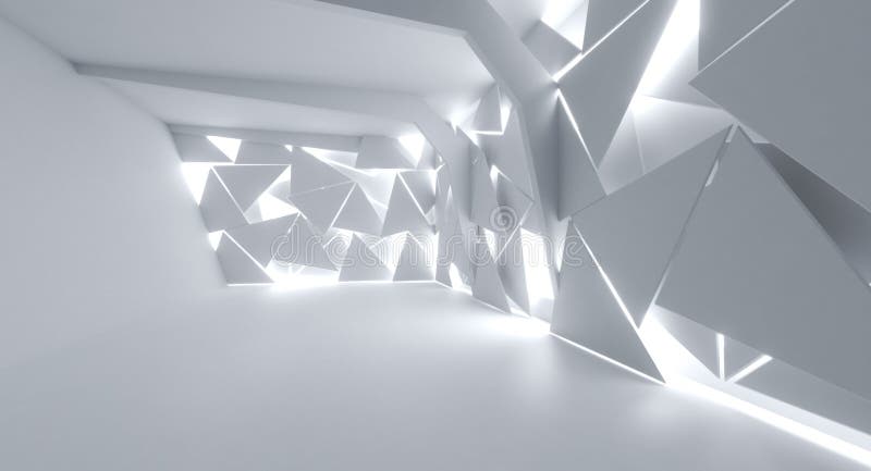 Futuristic Interior Decorate White Abstract Triangle Sheet Stock ...