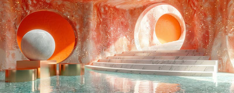 Abstract Architectural Composition with Geometric Shapes in Modern ...